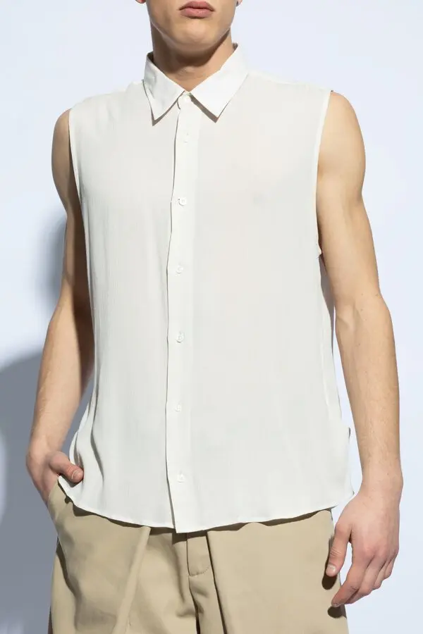 AMI Paris Sleeveless Buttoned Shirt - White