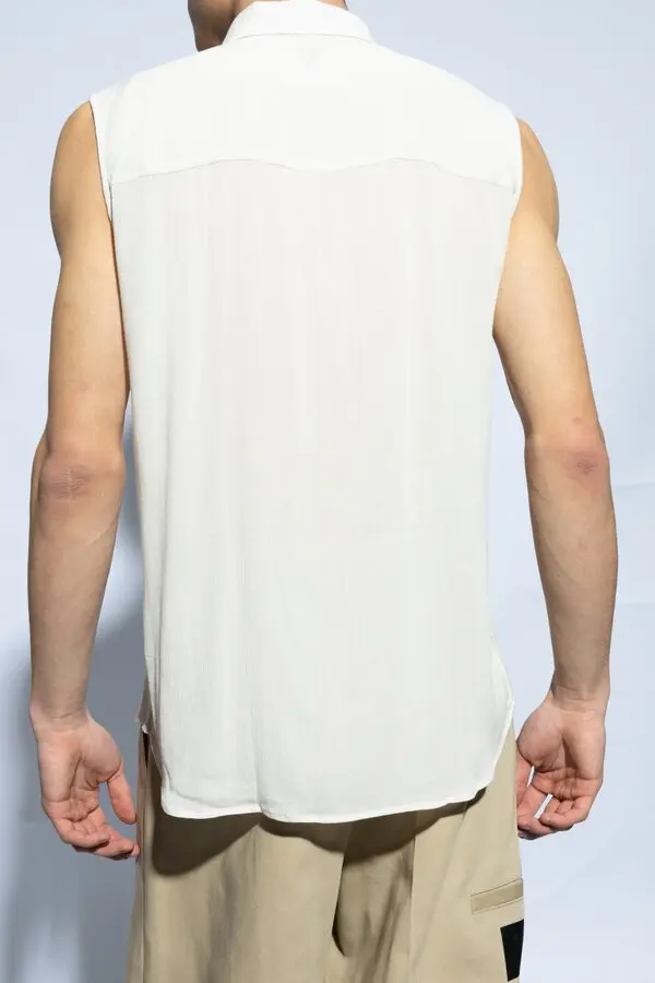 AMI Paris Sleeveless Buttoned Shirt - White