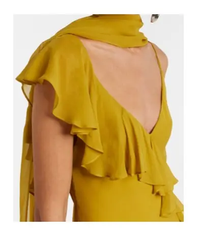DE LA VALI Mayara Ruffled Georgette Gown