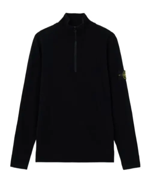 Stone Island Compass-patch Zip-neck Sweater