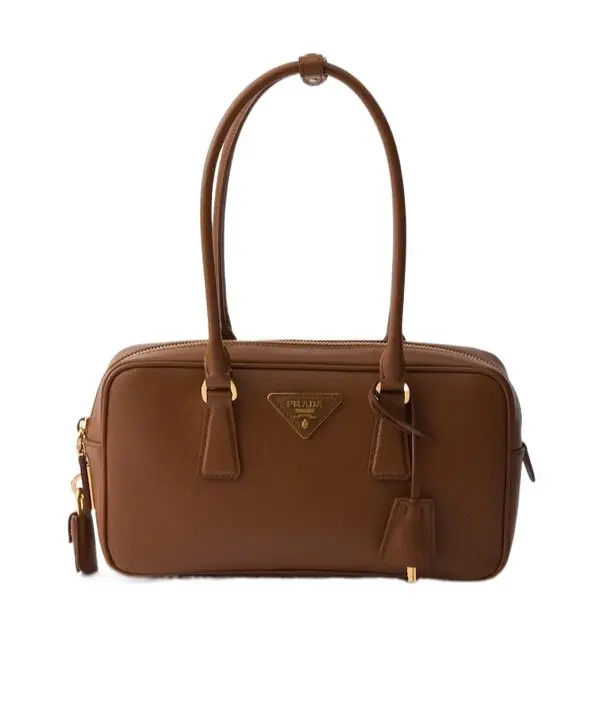 Prada Small Saffiano Leather Top-handle Bag - Cognac
