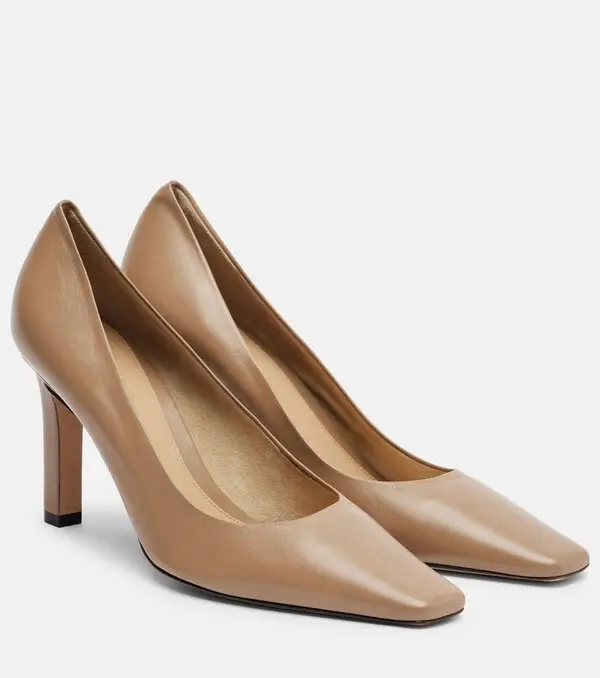 THE ROW Carla 80 Leather Pumps