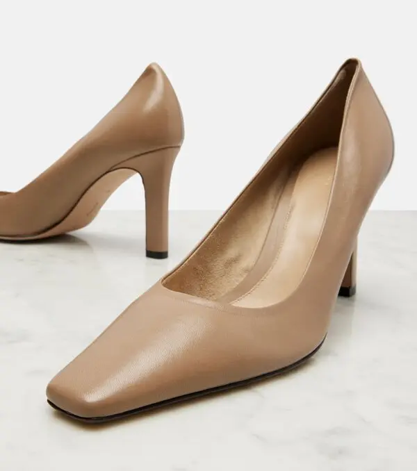 THE ROW Carla 80 Leather Pumps