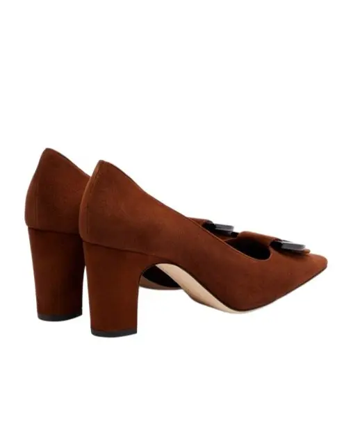 Manolo Blahnik Suede Block Heel Pumps