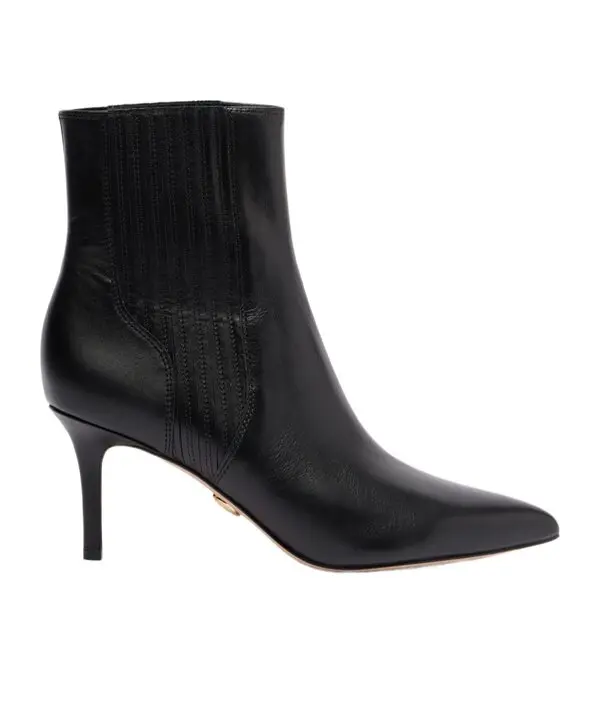 Veronica Beard Lisa 70 Leather Ankle Boots - Black