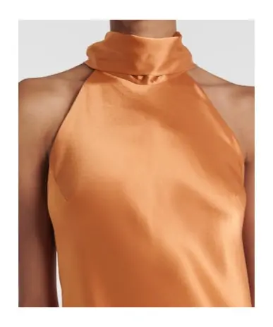 Galvan Sienna Halterneck Satin Midi Dress