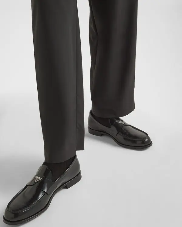 Prada Brushed Leather Loafers