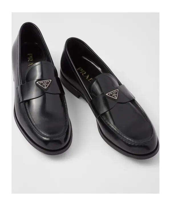 Prada Brushed Leather Loafers