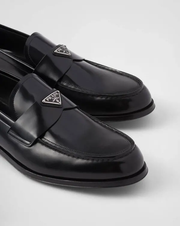 Prada Brushed Leather Loafers