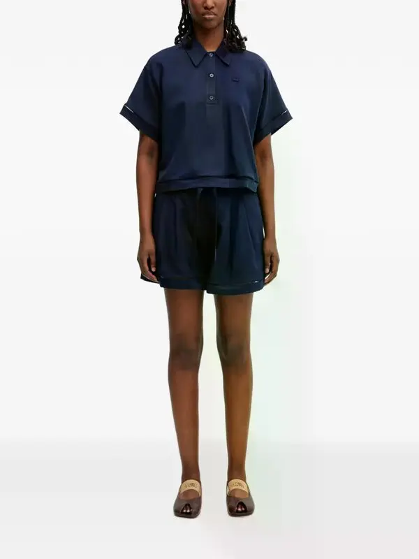 Lacoste Belted Pleated Shorts With Tonal Logo Embroidery