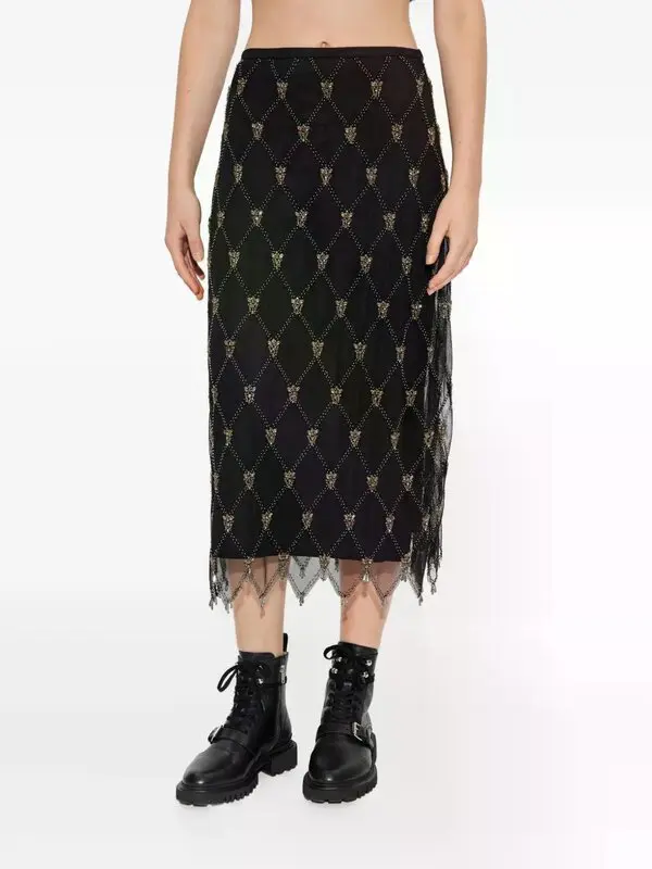 ALLSAINTS Ilka Beaded Midi Skirt
