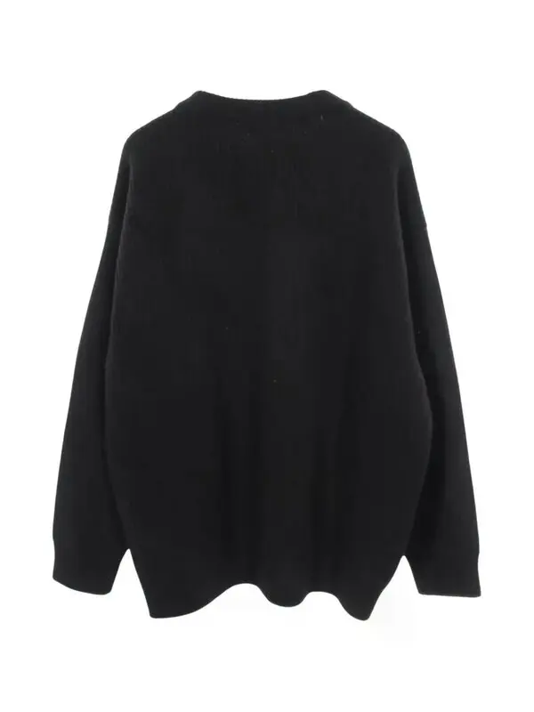 Celine Rib Knit Logo Print Oversized Sweater