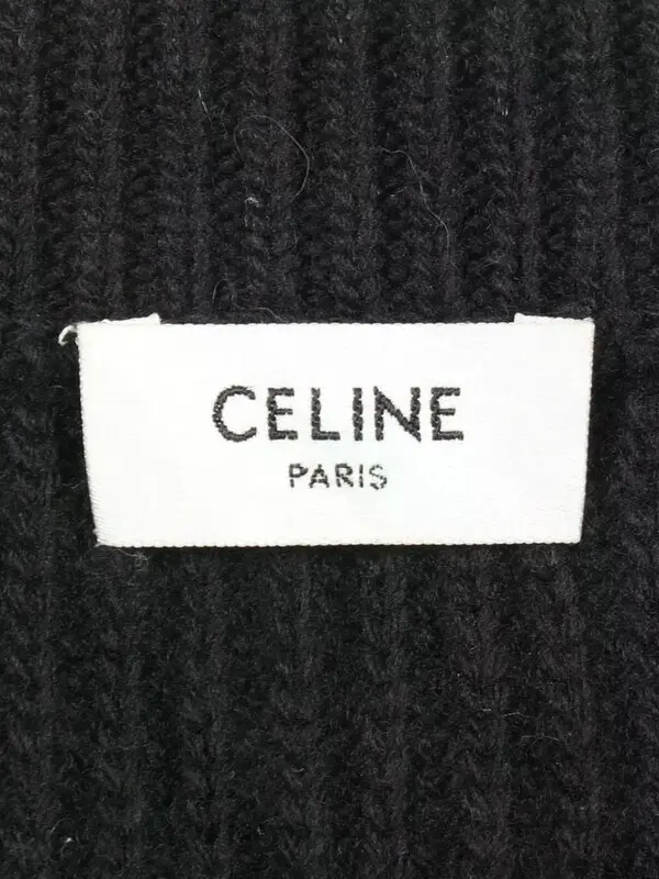 Celine Rib Knit Logo Print Oversized Sweater