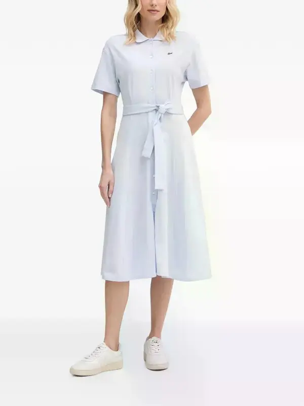 Lacoste Belted Piqué Midi Dress