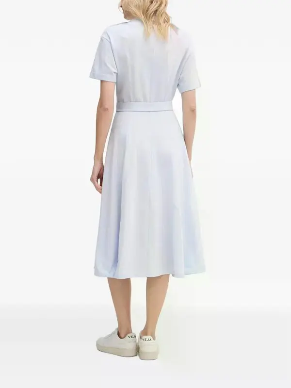 Lacoste Belted Piqué Midi Dress