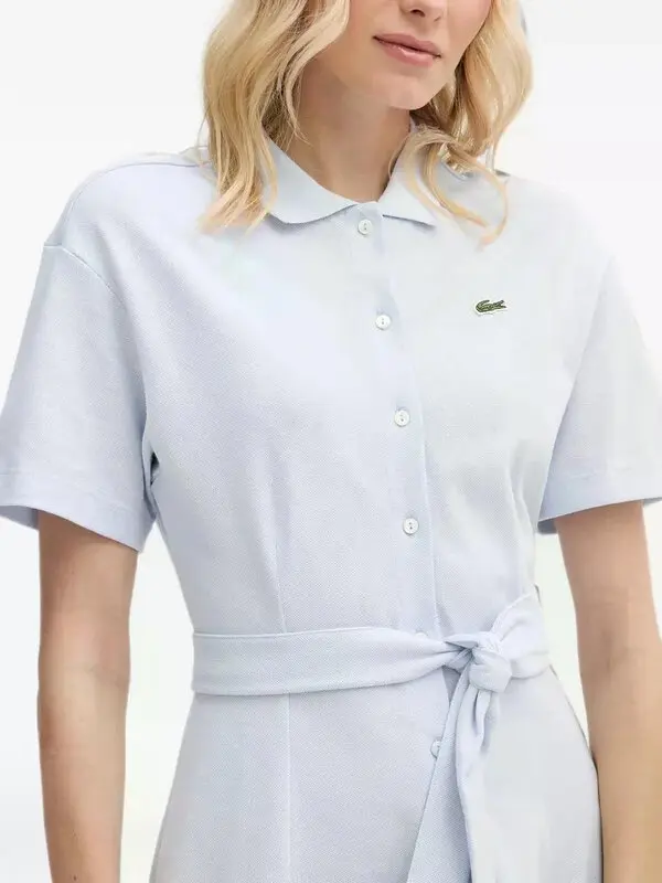 Lacoste Belted Piqué Midi Dress