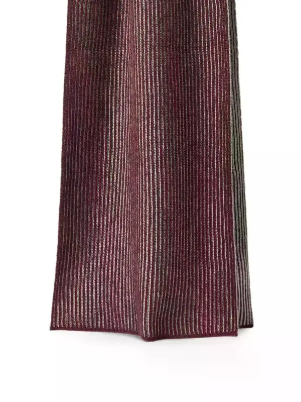 Brunello Cucinelli Cashmere English-rib Vanisé Knit Scarf - Red