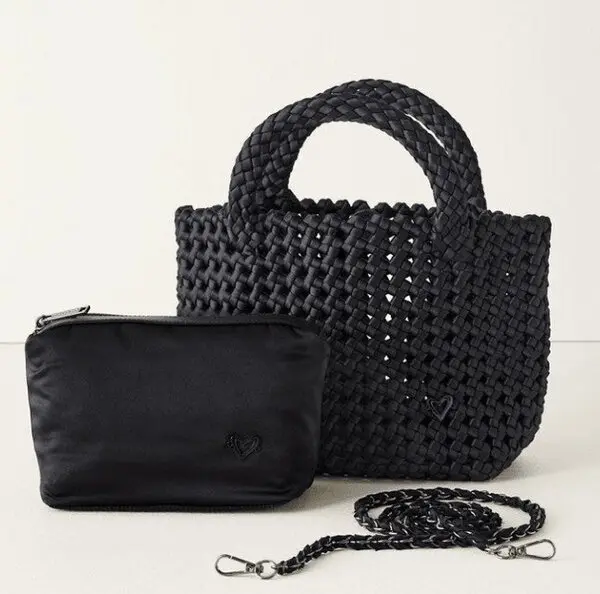 PRENELOVE Cambridge Small Woven Tote With Chain Strap