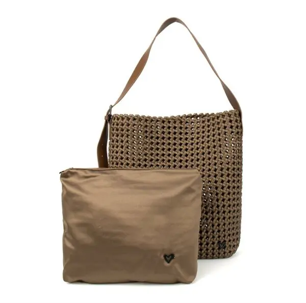PRENELOVE Osler Woven Hand-knotted Hobo Dark Khaki - Brown