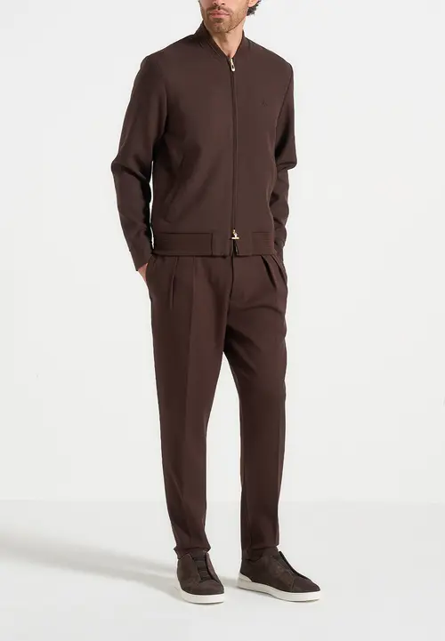 Manière De Voir Samitailored Wool Blend Bomber - Brown