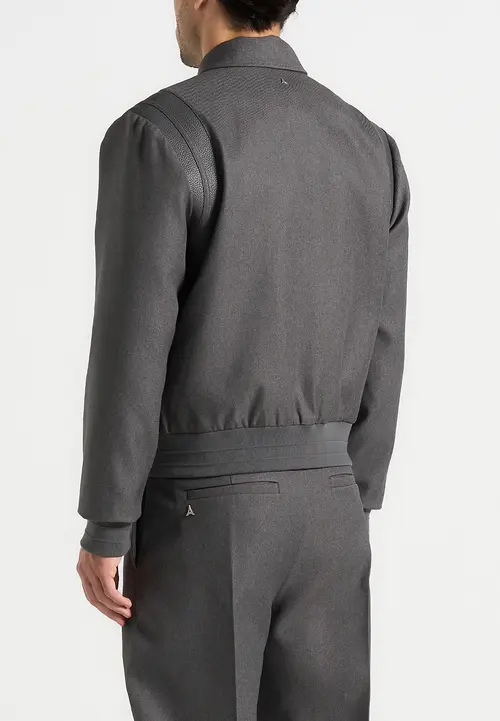 Manière De Voir Structured Varsity Jacket With Vegan Leather Paneling