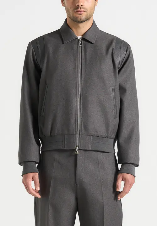 Manière De Voir Structured Varsity Jacket With Vegan Leather Paneling