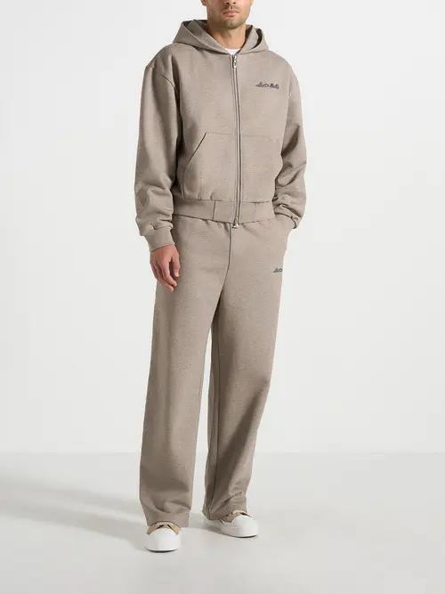 Manière De Voir Relaxed Fit Zip Hoodie - Taupe