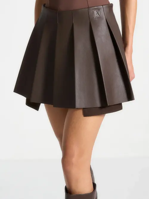Manière De Voir Maniere De Voir Vegan Leather Pleated Skort