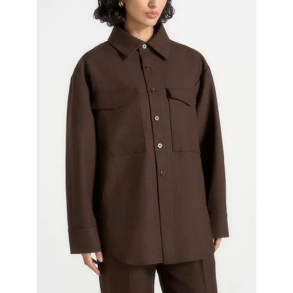 Manière De Voir Oversized Tailored Shirt - Brown