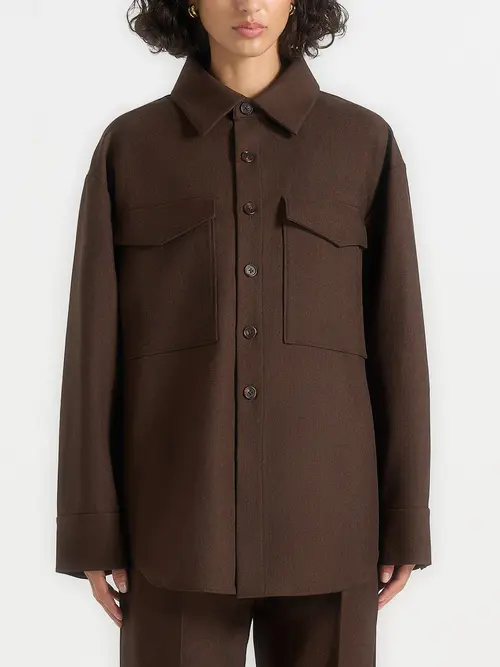 Manière De Voir Oversized Tailored Shirt - Brown