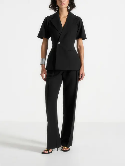Manière De Voir Malika Structured Short Sleeve Blazer