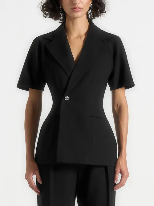 Manière De Voir Malika Structured Short Sleeve Blazer