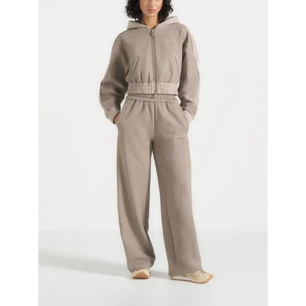 Manière De Voir Two-tone Relaxed Zip Through Hoodie - Beige