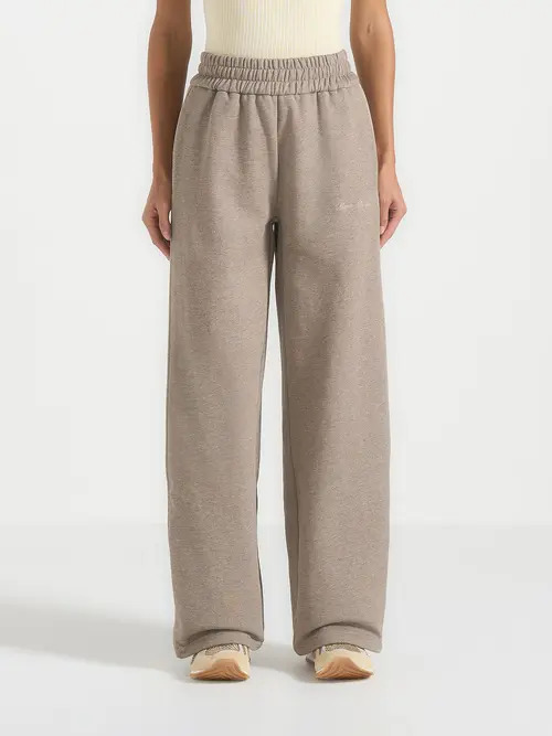 Manière De Voir Two Tone Wide Leg Popper Joggers - Beige