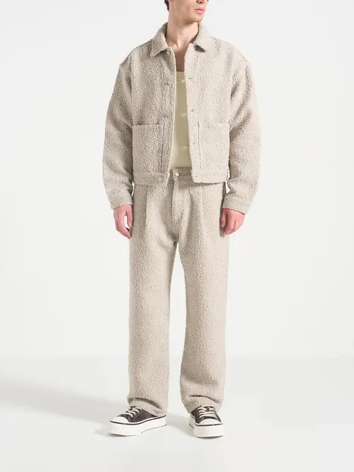 Manière De Voir Damien Textured Boucle Jacket With Back Detail - Beige