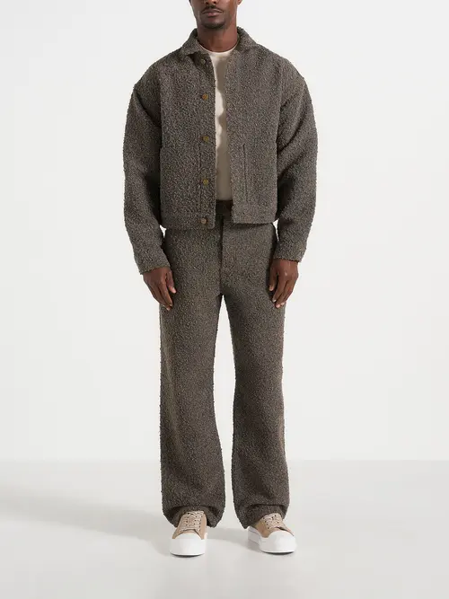 Manière De Voir Maniere De Voir Textured Boucle Cropped Jacket With Back Detail - Brown