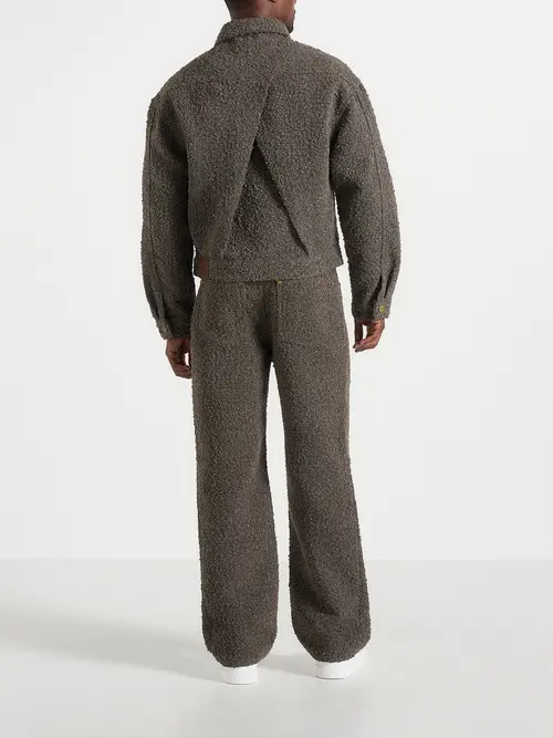 Manière De Voir Maniere De Voir Textured Boucle Cropped Jacket With Back Detail - Brown