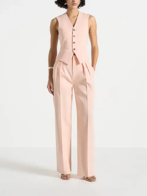 Manière De Voir Christine Structured Cinch Waistcoat - Peach