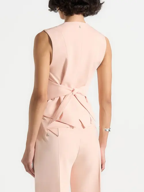 Manière De Voir Christine Structured Cinch Waistcoat - Peach