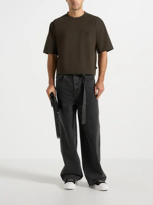 Manière De Voir Leon Boxy Cropped Tee - Olive