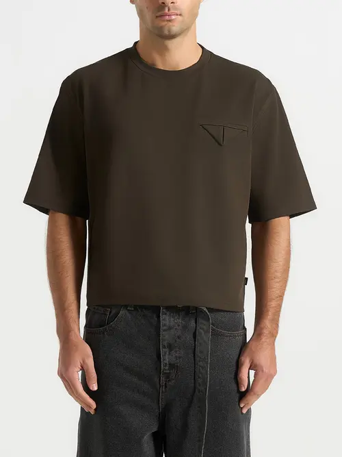 Manière De Voir Leon Boxy Cropped Tee - Olive
