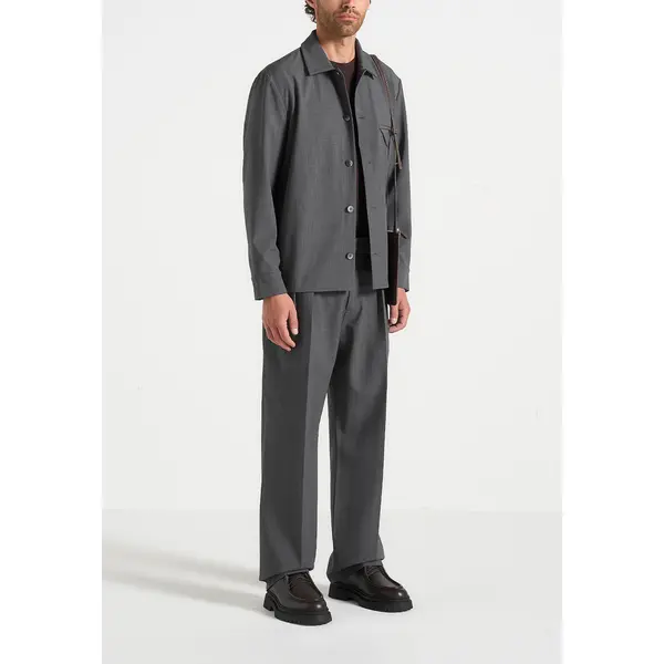 Manière De Voir Leo Relaxed Fit Overshirt - Grey