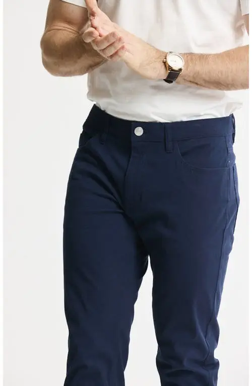 JACHS Cotton Silk Blend Stretch 5-pocket Pants - Navy