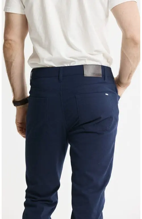 JACHS Cotton Silk Blend Stretch 5-pocket Pants - Navy
