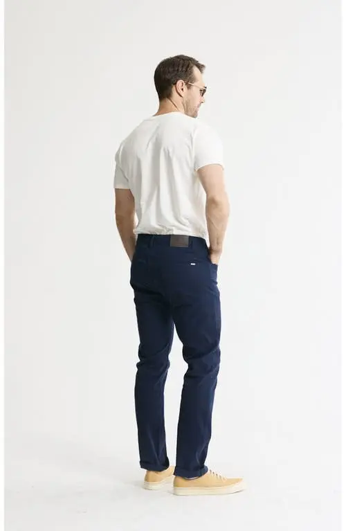 JACHS Cotton Silk Blend Stretch 5-pocket Pants - Navy