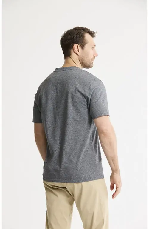 JACHS Luxe Knit Short Sleeve Henley Shirt - Black