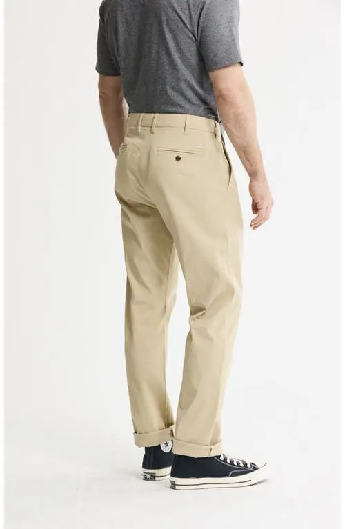 JACHS Cotton Silk Blend Stretch Chino Pants - Khaki