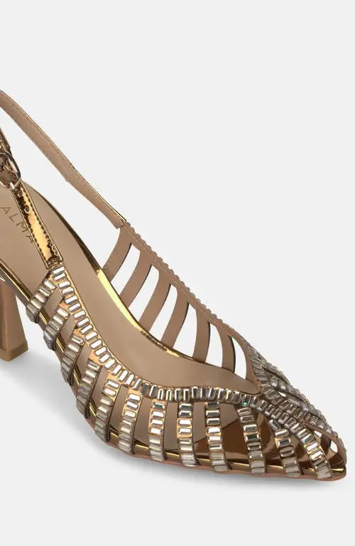 ALMA EN PENA Metallic Grilled Pumps - Bronze
