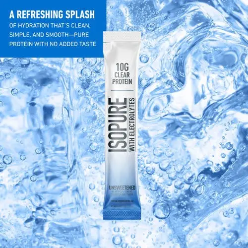ISOPURE Clear Protein With Electrolytes, Unsweetened Stick Pack