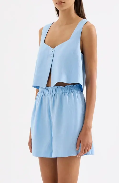 Nude Lucy Theo Linen Cropped Top